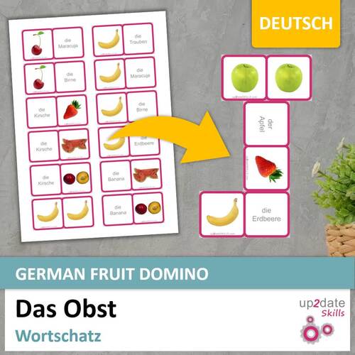 Obst [Fruits in German Fruit Dominoes – 45 domino tiles] by up2dateskills