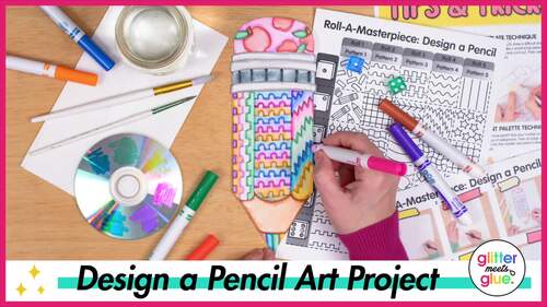 Back to School Art Lesson: Pencil Art Project, Template, Elementary Art ...