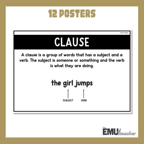 Grammar Posters Clauses, Phrases and Groups Improve Sentence Structure ...