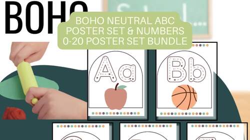 CLASSROOM DECOR BUNDLE | BOHO Alphabet and Number POSTERS by Leslie Ann ...