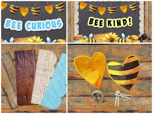 Bee Bulletin Board Kit for Preschool Spring Decor by Bulletin Board Store