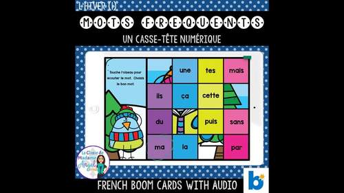 Mots fréquents: French Winter Sight Word Puzzle Digital Game BOOM Cards (1)