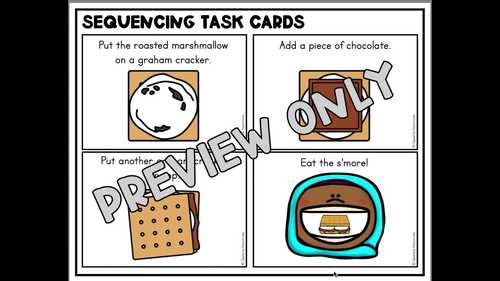 How to Make S'mores Sequencing Task Cards by Speechie Adventures