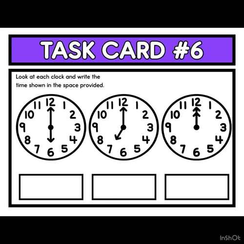 Telling Time to the Half-Hour | Write & Wipe Task Cards for 1st Grade