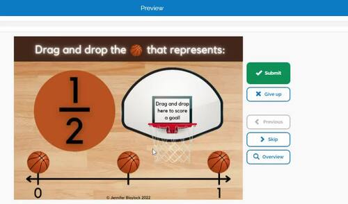 Fractions on a Number Line Task Cards 3rd Grade Digital Fraction Number ...