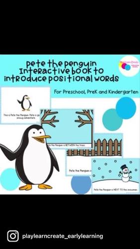 Winter Interactive Book for Positional Words and Prepositions for Preschool