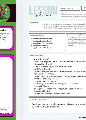 Monologue Mash-Up: Random Character, Random Emotion w/bonus 80 Improv Cards