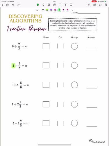 Discovering Dividing Fractions Algorithm w/o word problems by Muddling ...