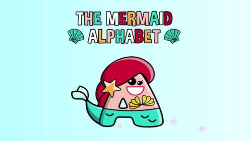 Mermaid Alphabet Clipart Letters (ENG.-SPAN.) by PartyHead Graphics