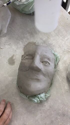 Ceramic Face Sculpture 6 - Adding the Upper Lip by ArtCyDust | TPT