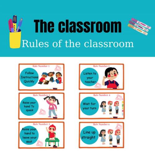 The classroom rules for kindergarten and preschool posters and printables