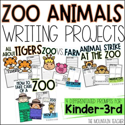 Zoo Writing Prompts, Zoo Animals Crafts, Activities & Graphic Organizers
