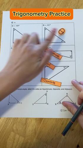 Opposite, Adjacent, Hypotenuse Hands-On Practice - With Manipulative!