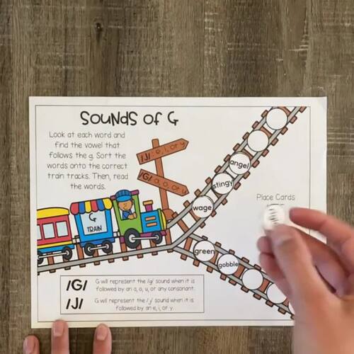Hard and Soft "C" and "G" Word Sorting Activity by Hughes Heart For First