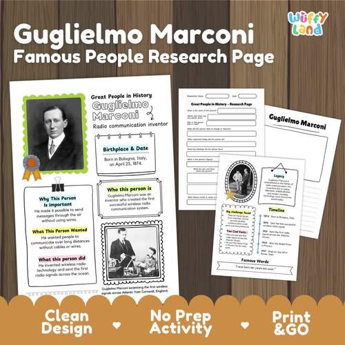Guglielmo Marconi Research Project | Famous Inventors Biography | STEM ...