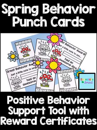 Spring Classroom behavior management punch cards and reward set | TPT