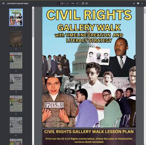 CIVIL RIGHTS GALLERY WALK & LITERACY STRATEGY (With Key) by Just Add ...