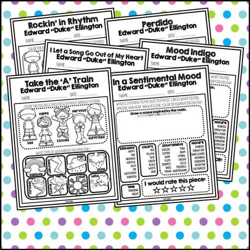 Duke Ellington Jazz Music Listening Activities Packet for April by Agee ...