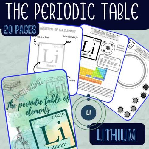 Lithium - The Periodic Table - Lesson Reading Activity Worksheets