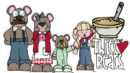 Three {3} Bears clip art Goldilocks clip art literature clip art Mini