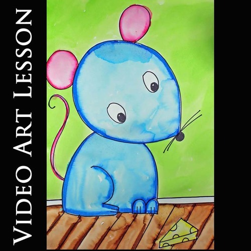 MOUSE & CHEESE Video Art Lesson | Drawing & Painting with Markers Activity