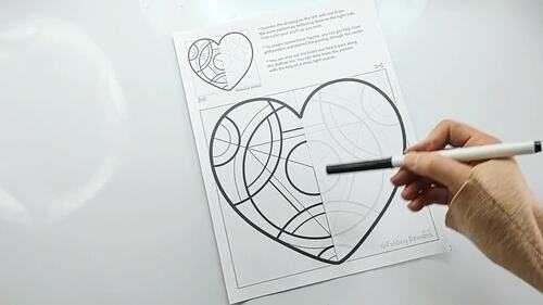 Heart Templates Valentine's Day Symmetry Drawing Cutting Craft for ...
