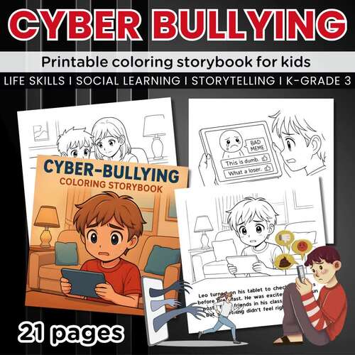 Cyberbullying Coloring Storybook, Fun SEL & Life Skills Activity ...