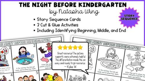 THE NIGHT BEFORE KINDERGARTEN Sequencing Stories with Pictures Story ...