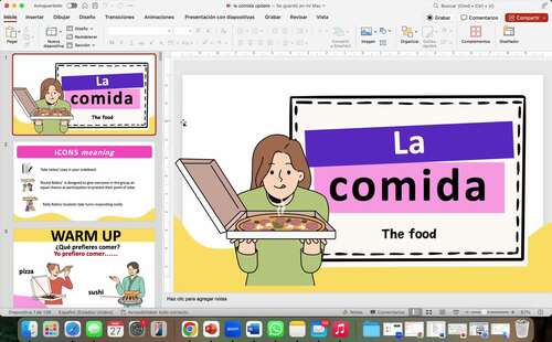 Spanish Food Vocabulary ppt and worksheets Gustar, Querer, Preferir COMIDA