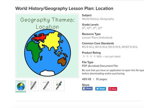 World History/Geography Lesson Plan: Location by Social Studies Studio