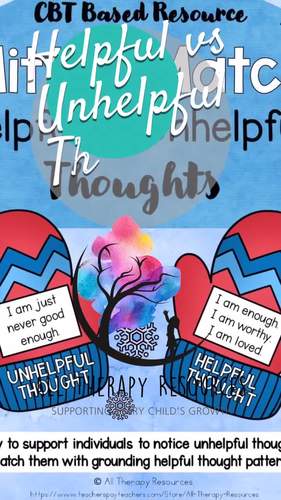 Helpful vs Unhelpful Thoughts Mitten Match - Winter Counseling Activity