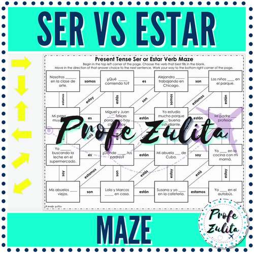 Ser vs Estar | Practice Activity | Digital & PDF Maze by Profe Zulita