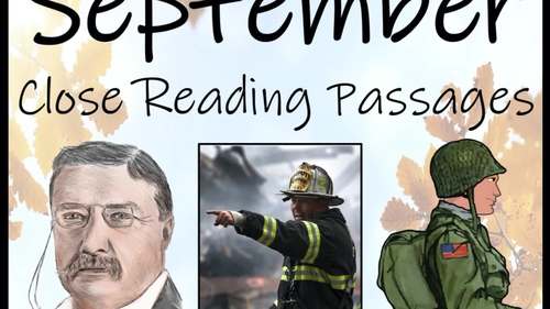 September Close Reading Comprehension Passages | 5th Grade & 6th Grade