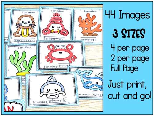 Playdough Ocean Mats - 44 Play Doh Ocean Fine Motor Cards Centers