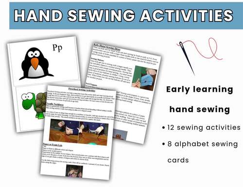 Early Learning Hand Sewing Activities- Pre K- Grade 1 Sewing Projects