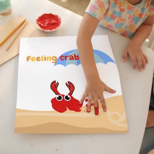 Summer Handprint Craft |Crab Craft| End of Summer Activities | Beach Craft