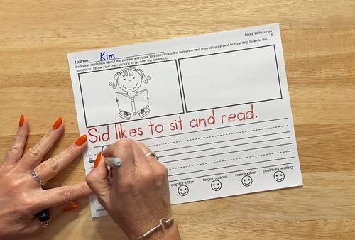 Back to School Literacy Center Activity/Trace Read Write/Writing Worksheets