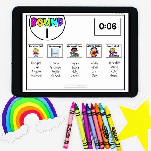 Literacy Center Rotation Board with Automatic Timers | Editable Center ...