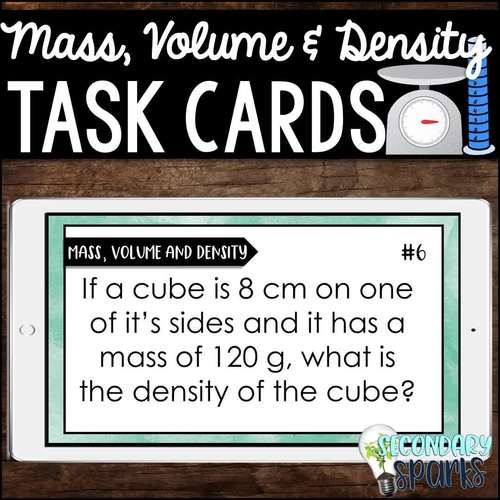Mass Volume and Density Task Cards - Measuring Matter - Editable ...