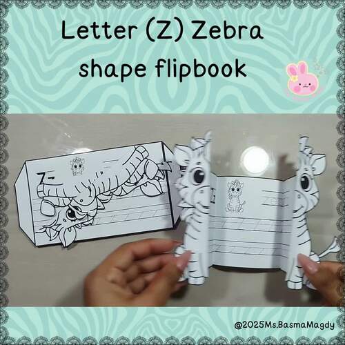 Letter (Z) craft/activity Zebra shape flipbook for kindergarten and ...
