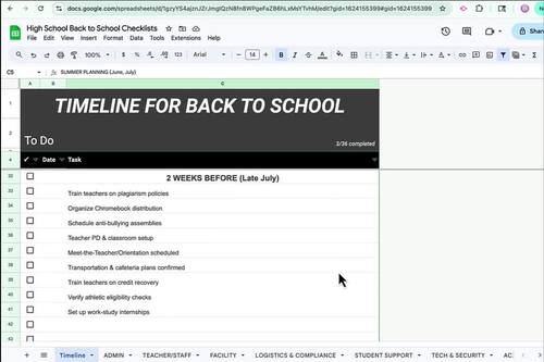 High School Back-to-School Checklists for Principals & Administrators ...