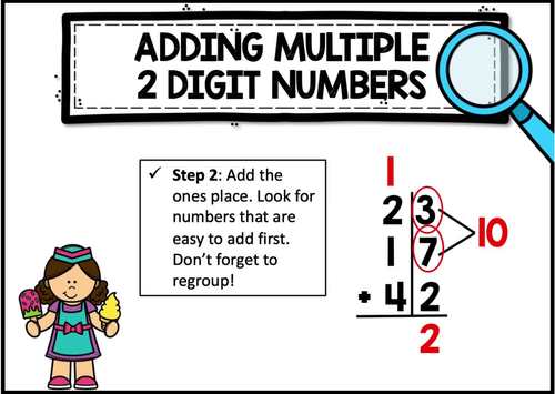 Adding Three or Four 2 Digit Numbers Printable Task Cards & Math Boom Cards