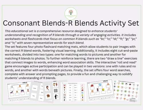 Consonant Blends Activity Set-R Blends-Speech Therapy(br, cr, dr, fr ...