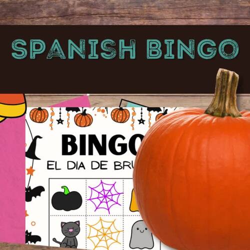 Halloween Bingo en Español El Día de Brujas Spanish Vocabulary Game ...