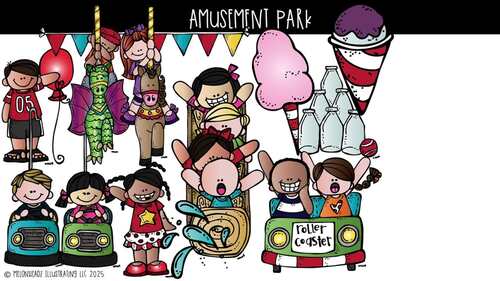 Amusement Park clip art, Carnival Ride clip art COMBO PACK | TPT