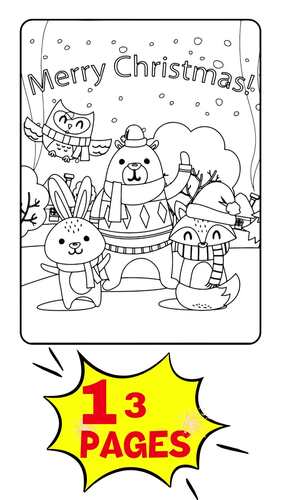 Christmas Coloring Pages + Xmas Math Practice Addition, Counting & MORE