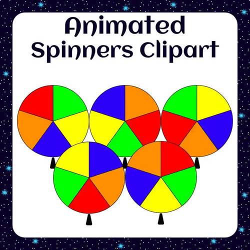 Animated GIF Spinners Clipart – 5 Colours by Colleen's Cosmic Collection