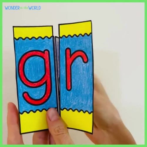 Consonant blends matching cut and paste activity pr tr and gr beginning ...
