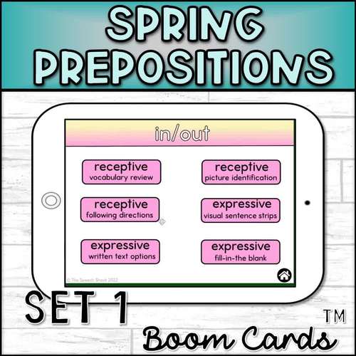 Spring Prepositions BOOM Cards™️- Set 1 by The Speech Shack | TPT