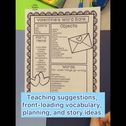 Valentine's Day Writing Prompt - A Creative Writing and Vocabulary Product